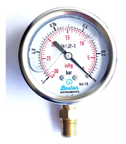 VACUÓMETRO ANÁLOGO VERTICAL TOTAL ACERO INOX Ref: 1320 Rango : DUAL ...